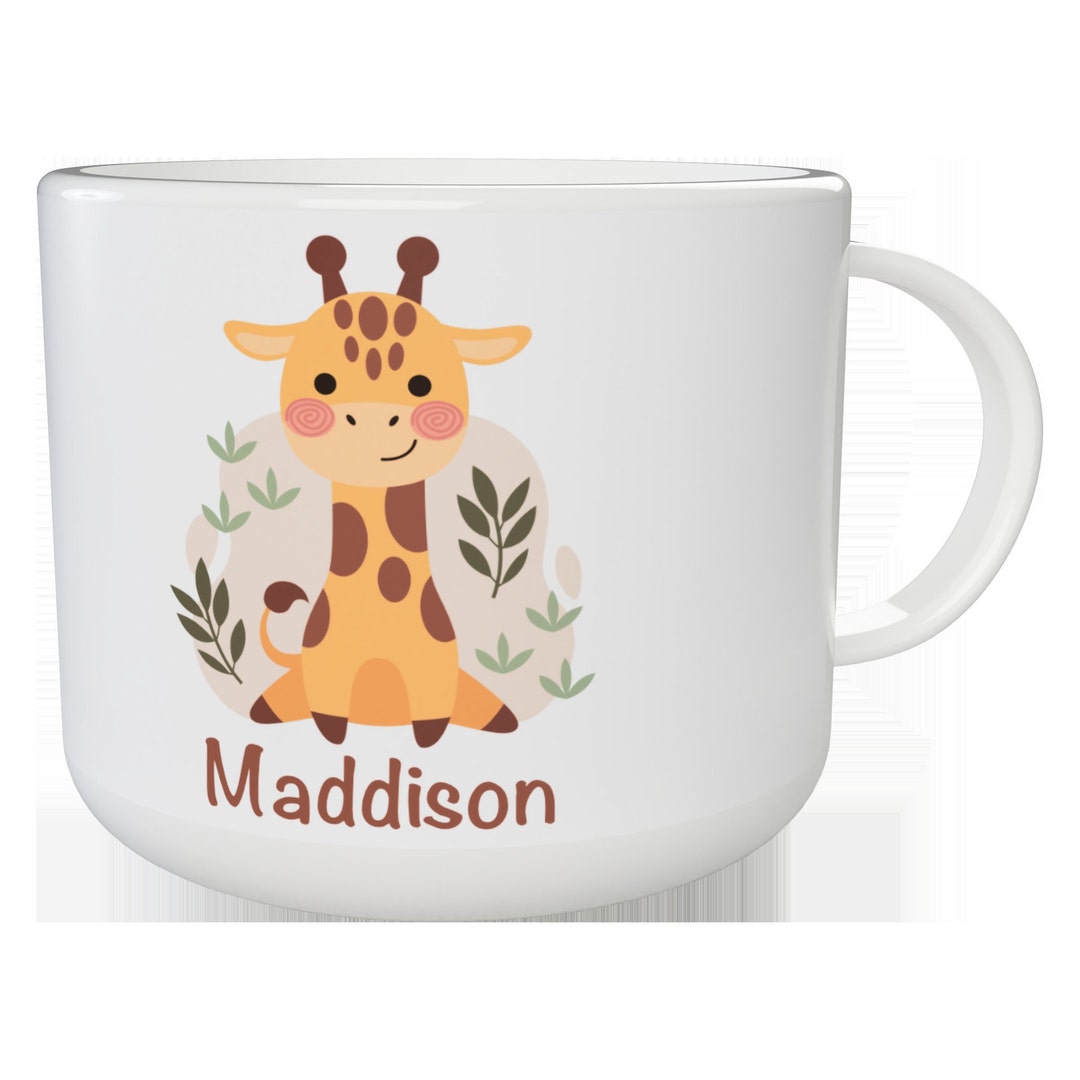 Personalised Giraffe Mug: Unbreakable Children's Mug, Custom Name - Etsy