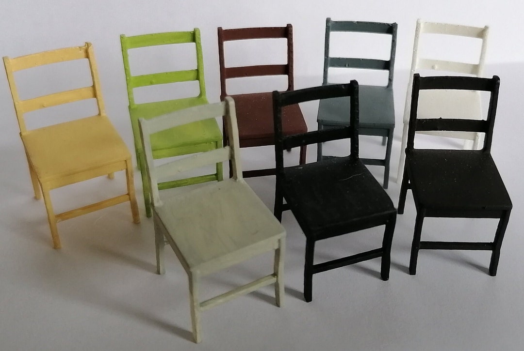 1:24 Scale Half Scale Kitchen Chair Rustic Model (set of 4) - Etsy