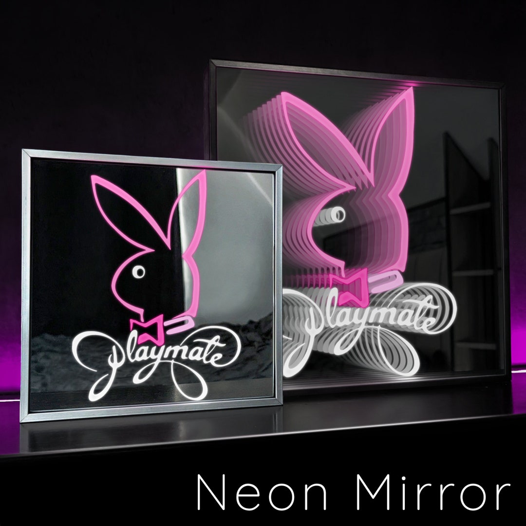 Playboy Bunny Playmate Infinity Mirror LED Desk/shelf/wall Decor Neon ...