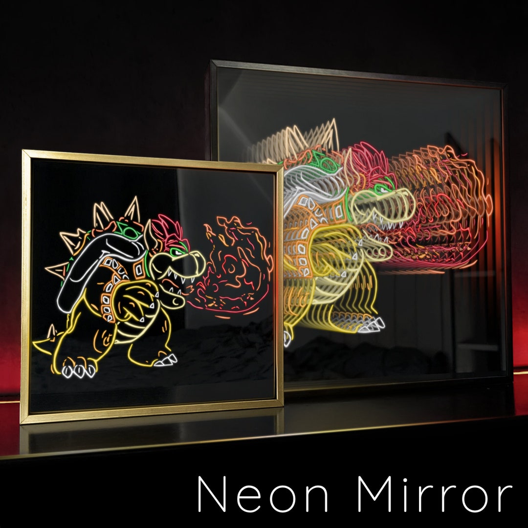Mario Bowser Infinity Mirror Neon Modular Light Infinity Mirror LED ...