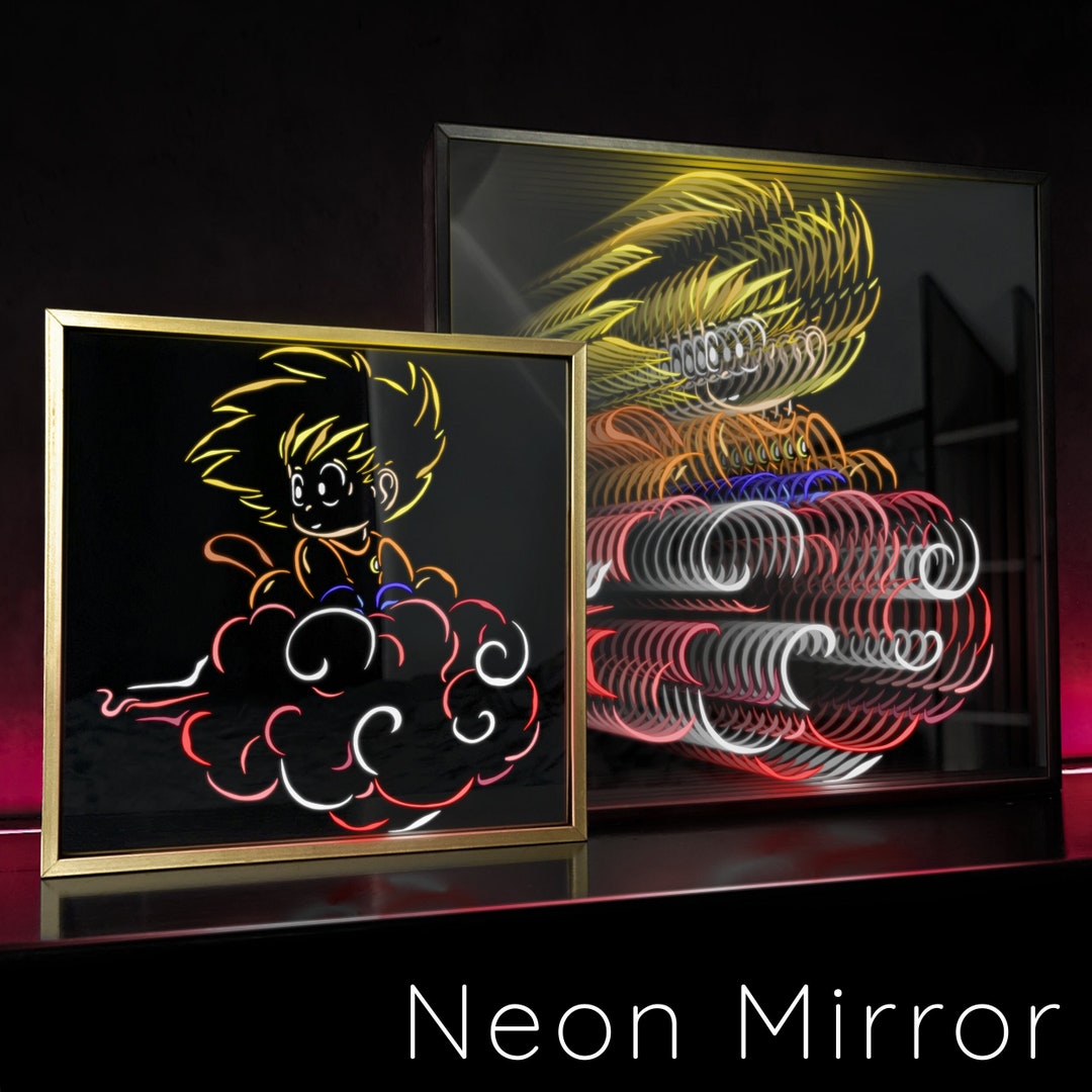 Akatsuki Red Cloud Kid Goku Anime Infinity Mirror Neon Light Infinity ...