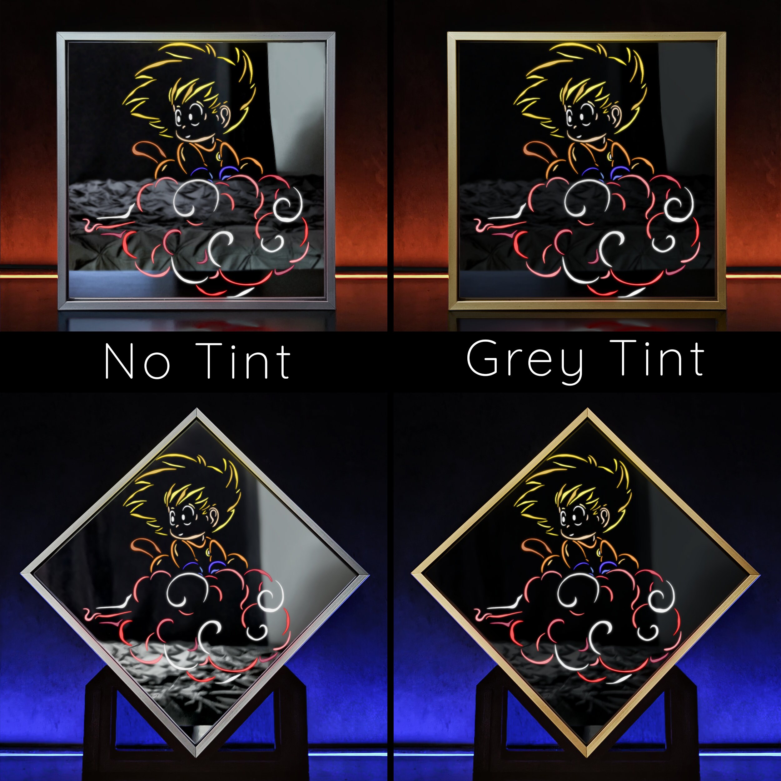 Akatsuki Red Cloud Kid Goku Anime Infinity Mirror Neon Light Infinity ...