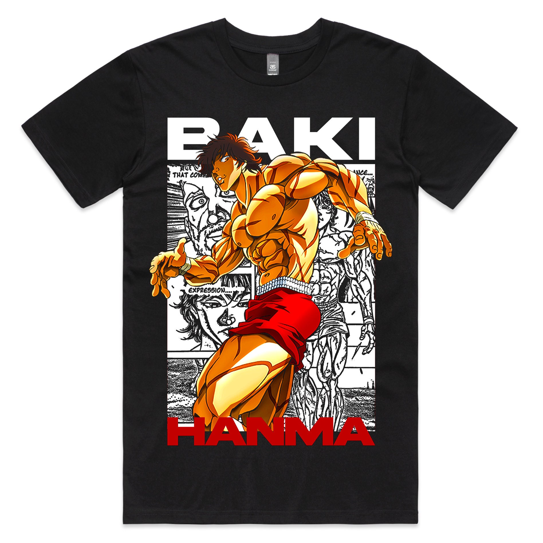 Baki Hanma the Grabbler Premium Graphic Tees Manga Style Tee - Etsy