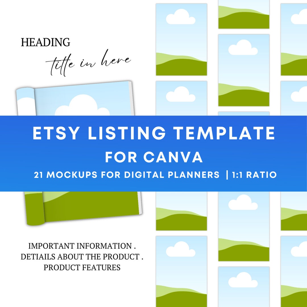 Etsy Listing Template for Canva. 21 Etsy Listing Image Mockup Bundle ...