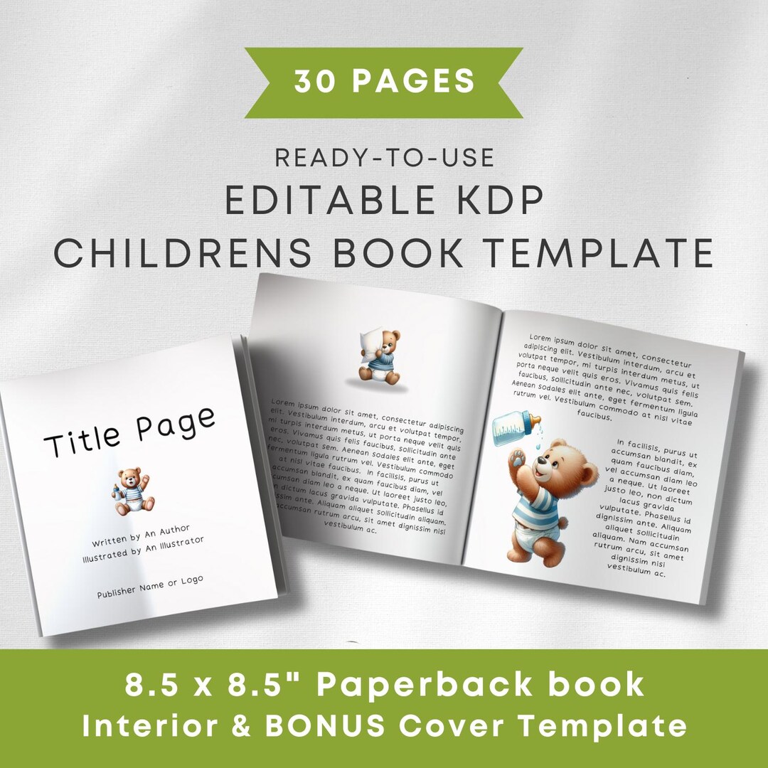Customisable Kids Story Book Template for Canva. Ready-to-use KDP ...