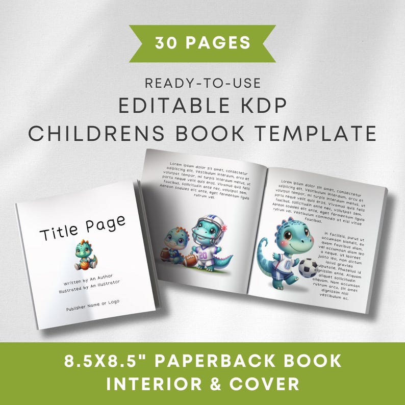 Customisable Kids Story Book Template for Canva. Ready-to-use KDP ...