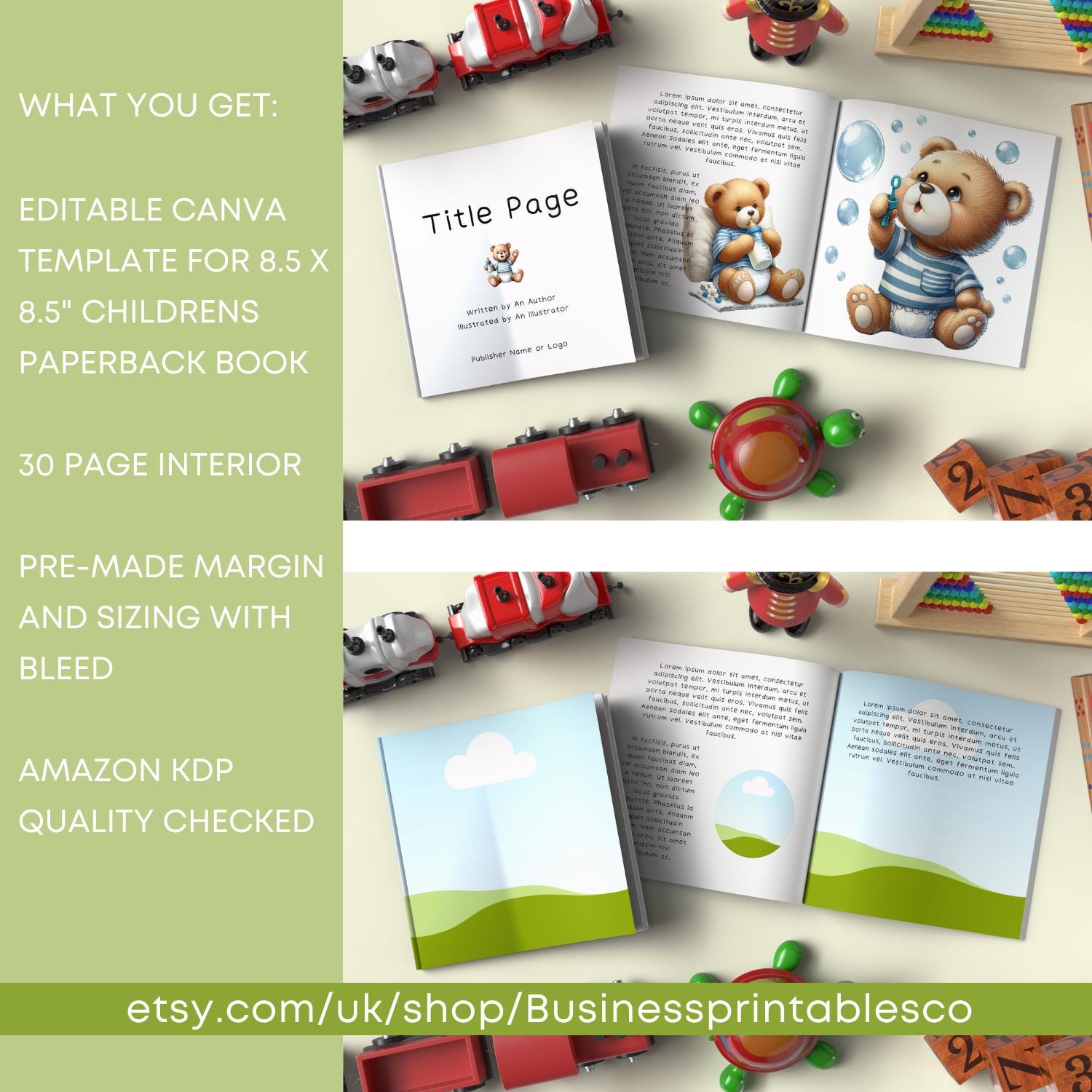 Customisable Kids Story Book Template for Canva. Ready-to-use KDP ...