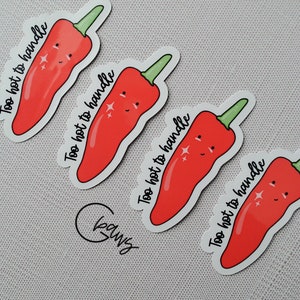 Cute Hot Spicy Pepper Sticker, Kawaii Asian Food Sticker, Red Green ...