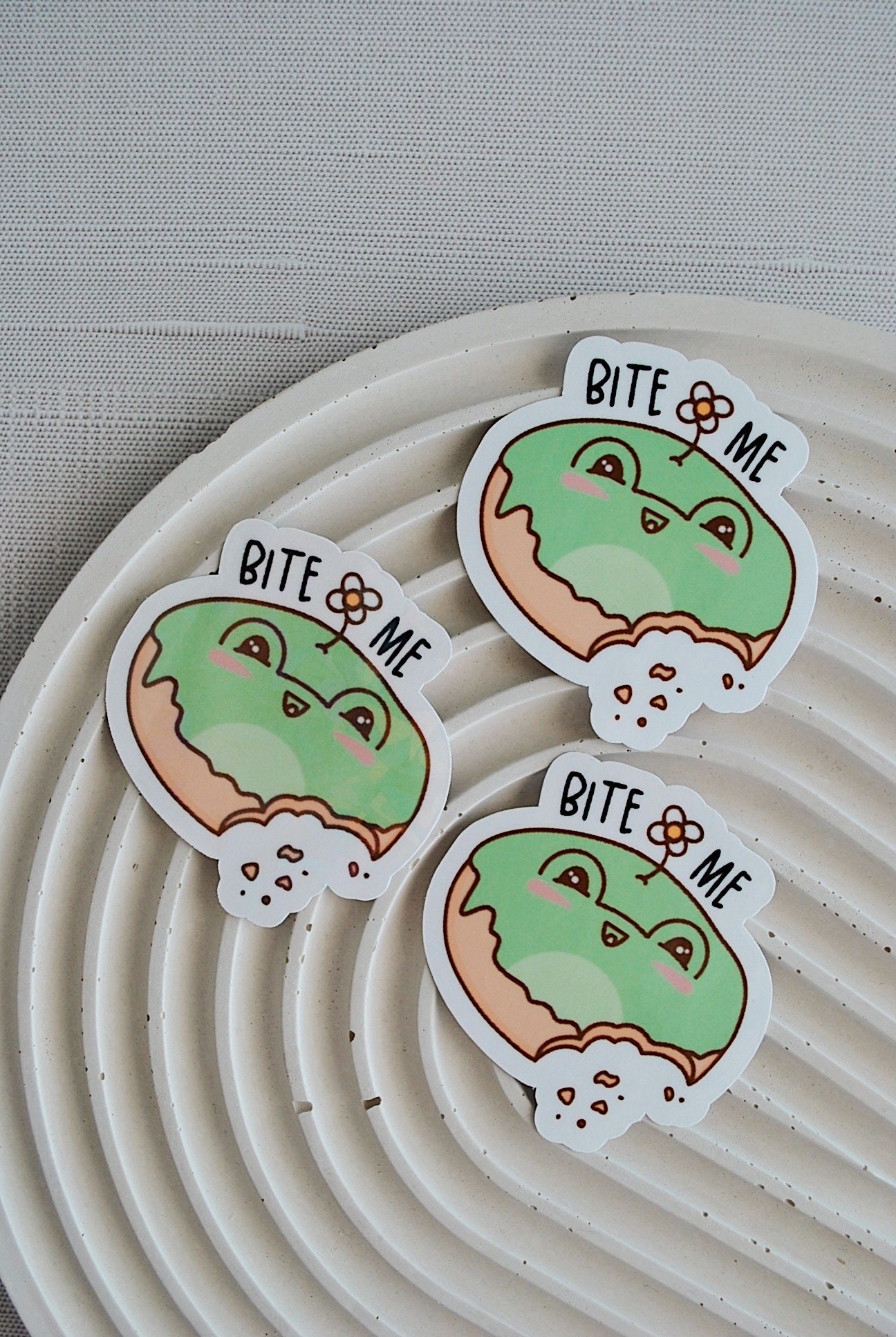 Kawaii Frog Sticker Cute Donut Sticker Frog Vinyl Stickers - Etsy