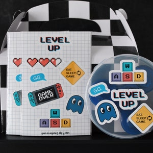Gamer Birthday Favor, Level Up, Game Over, Sticker Sheets, Cool ...