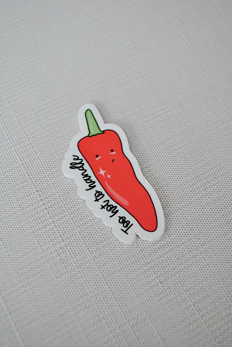 Cute Hot Spicy Pepper Sticker, Kawaii Asian Food Sticker, Red Green ...