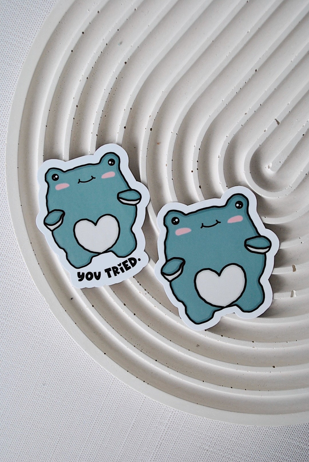 Funny Cute Kawaii Frog Stickers, You Tried Sticker, Cute Humor Stickers ...