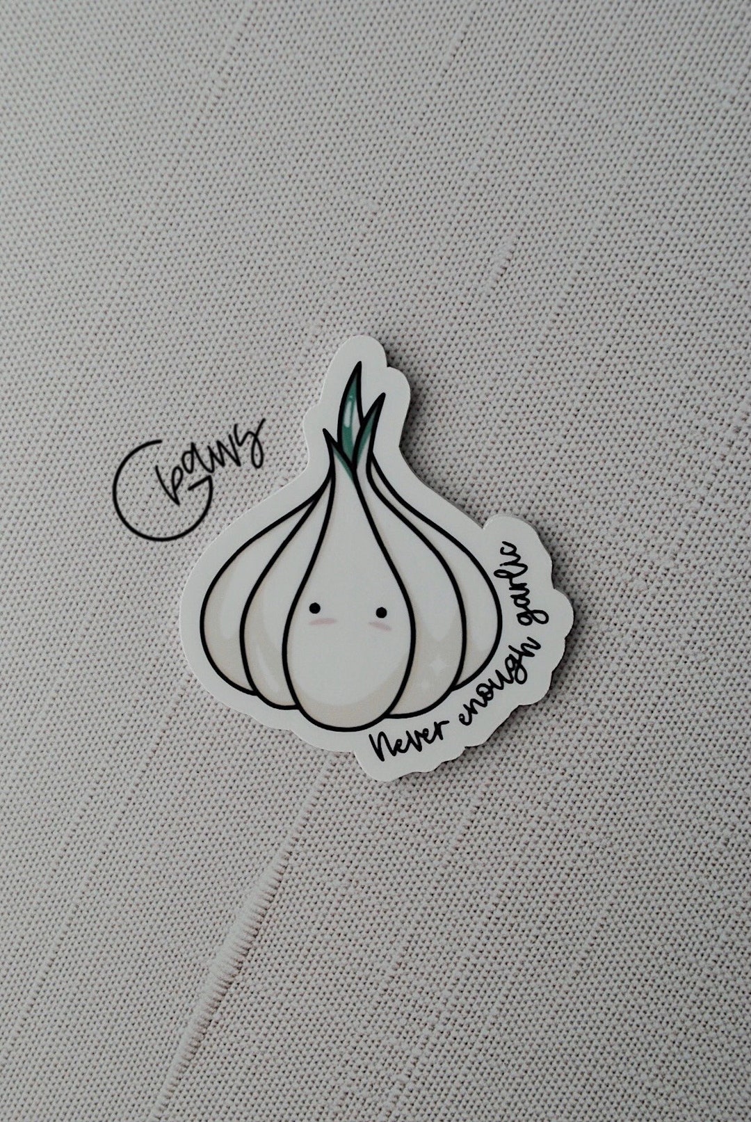 Kawaii Cute Garlic Stickers, Garlic Lovers Foodie Gift, Stocking ...