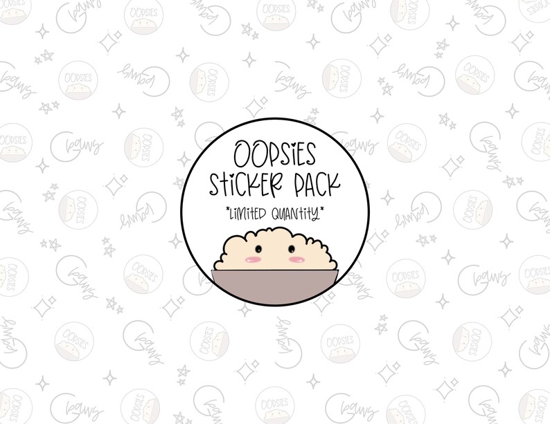 Oops Sticker Pack Oopsie Stickers Kawaii Sticker Pack - Etsy