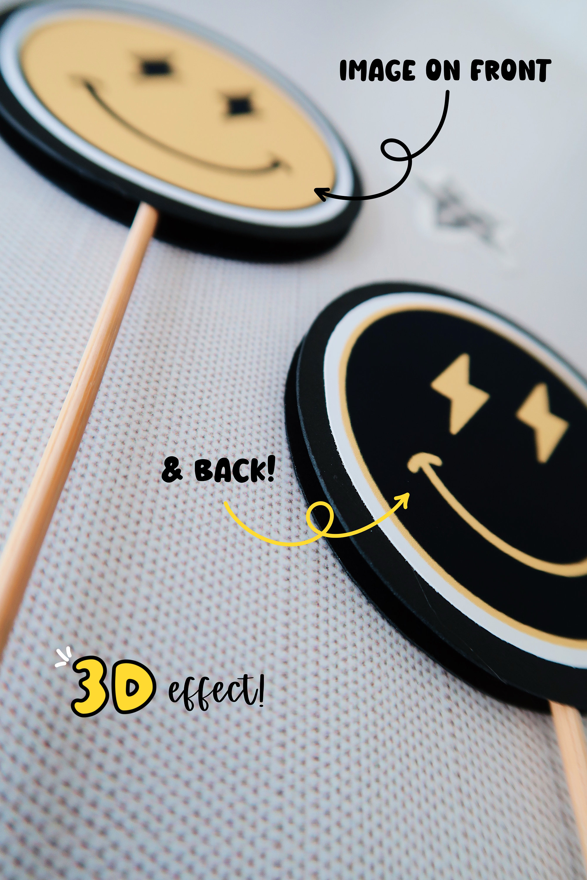 Smiley Face Cupcake Toppers, One Happy Dude Birthday, Birthday Cake ...