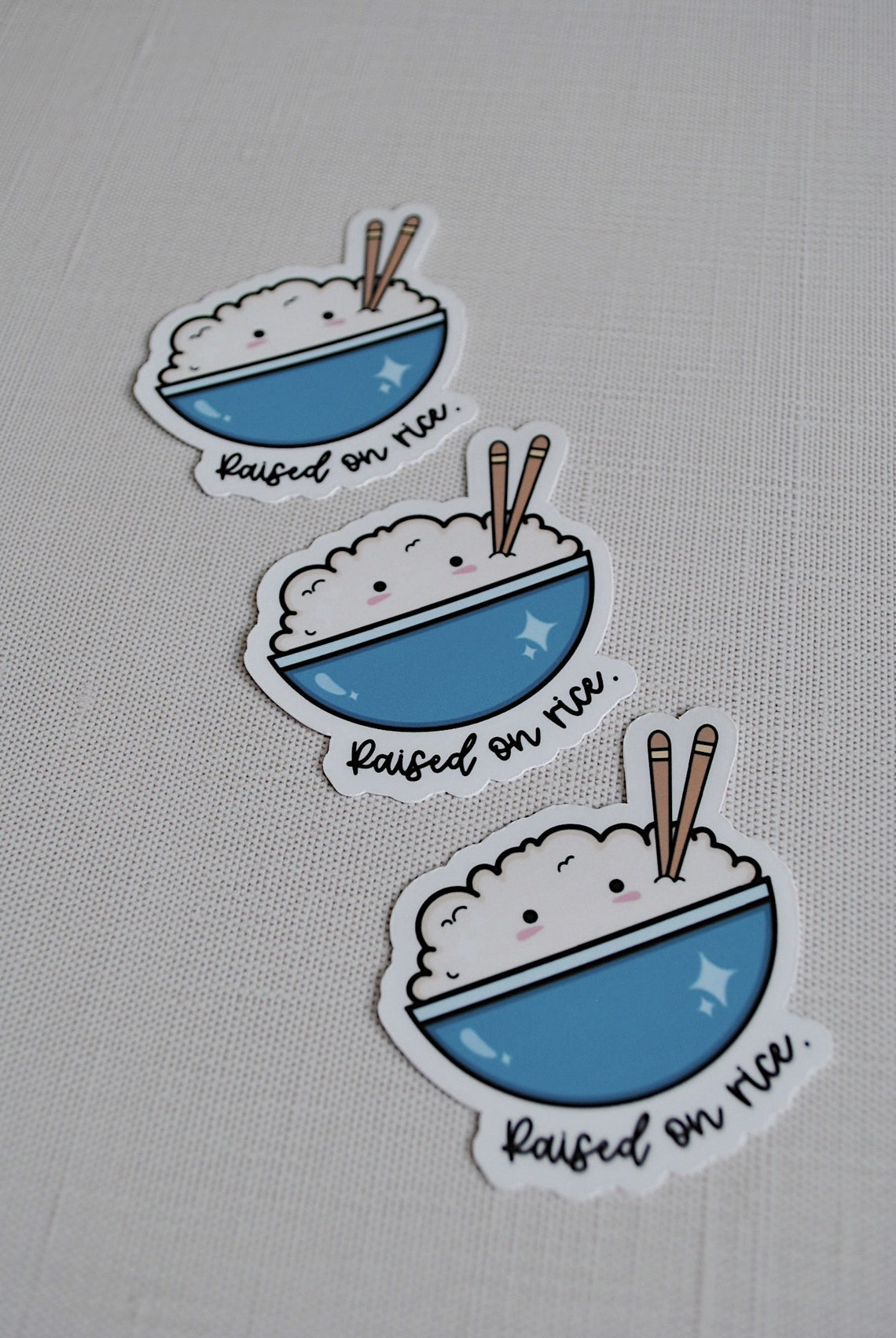 Kawaii Rice Bowl Sticker, Cute Asian Food Sticker, Chopstick Stickers ...