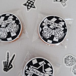 Bad Two the Bone Birthday, Party Decor Stickers, Round Stickers ...