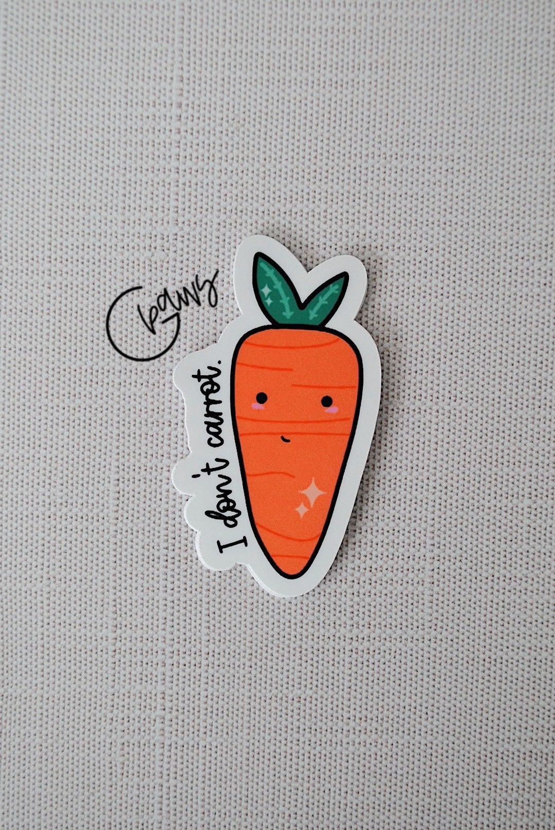 Cute Kawaii Carrot Sticker, I Don't Carrot Sticker, Vegan Veggie ...
