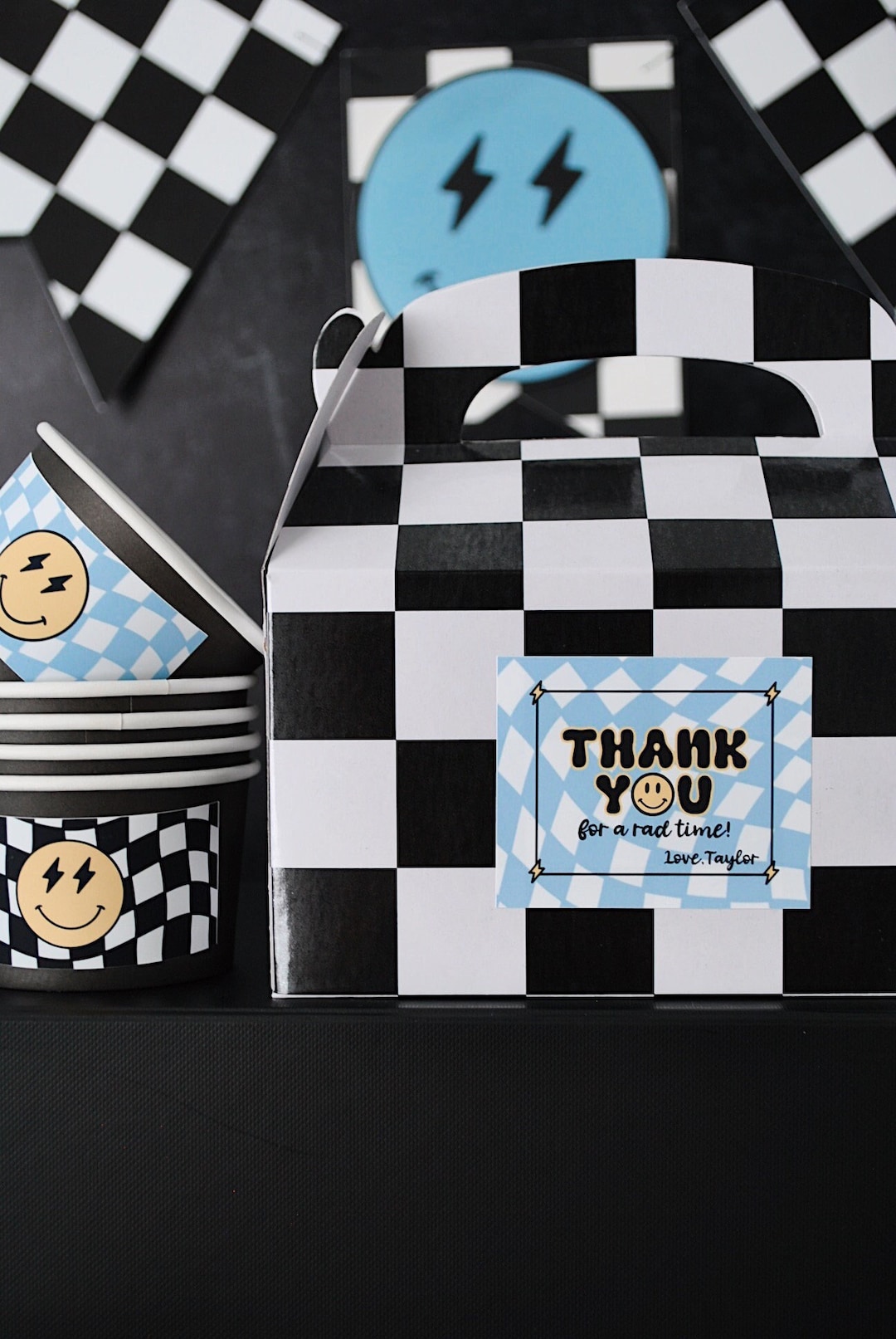 Custom Thank You Stickers, Personalized Square Labels, Party Favor ...
