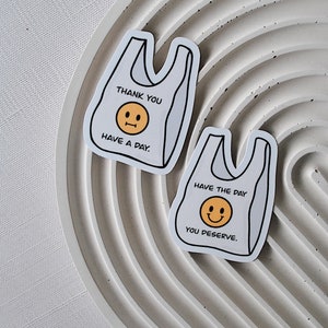 Thank You Plastic Bag Sticker, Cute Plastic Bag Sticker, Thank You Bag ...