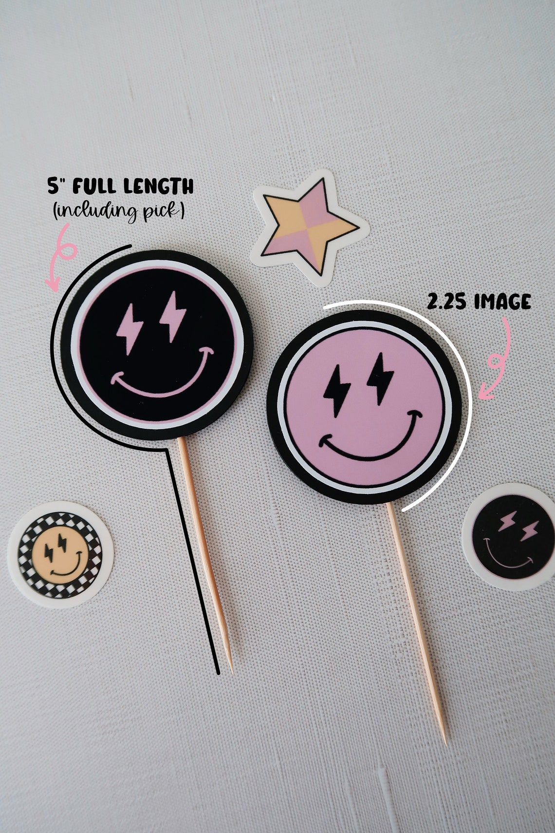 Smiley Face Cupcake Toppers, One Happy Dude Birthday, Birthday Cake ...