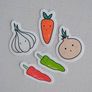 Cute Kawaii Veggie Sticker Pack, Cute Vegan Stickers, Food Lovers ...