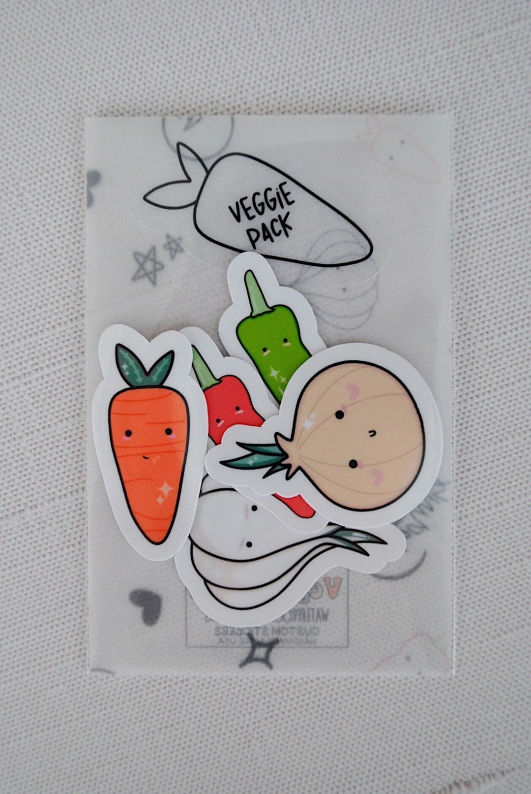 Cute Kawaii Veggie Sticker Pack, Cute Vegan Stickers, Food Lovers ...