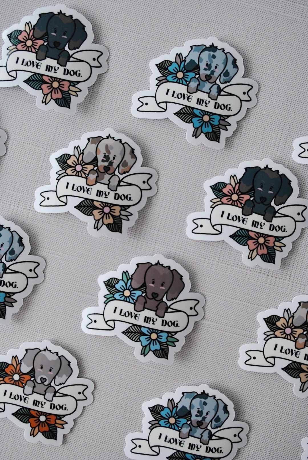 Cute Dachshund Stickers, I Love My Dog Stickers, Waterproof Vinyl ...