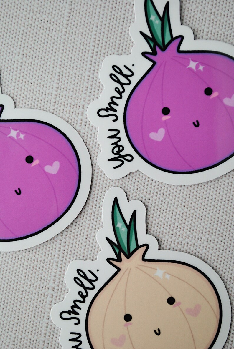Cute Kawaii Onion Sticker, Red Onion, Yellow Onion, Gift for Foodies ...