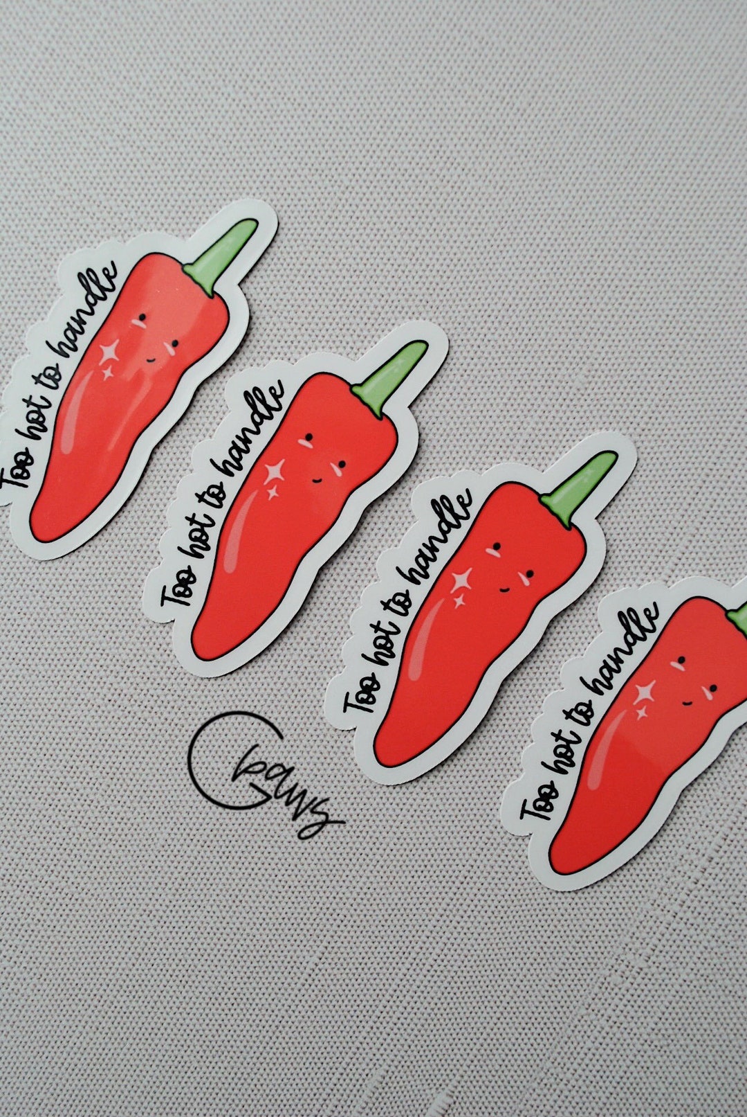 Cute Hot Spicy Pepper Sticker, Kawaii Asian Food Sticker, Red Green ...