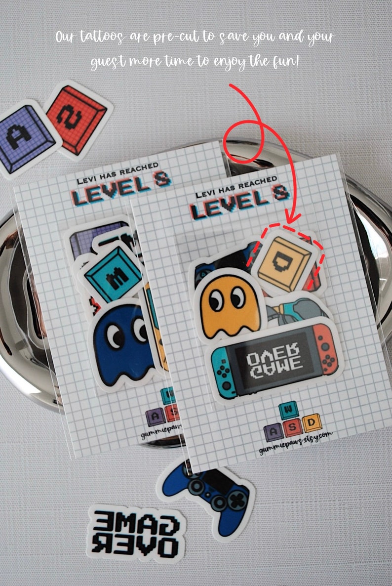 Gamer Birthday Party Favors, Temporary Tattoos, Cool Birthday Favors ...