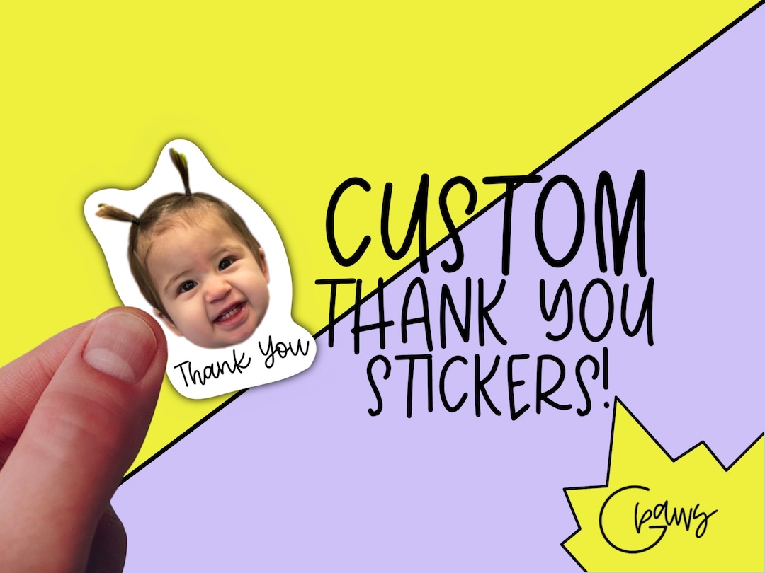 Custom Thank You Stickers, Personalized Thank You Stickers, Photo to ...