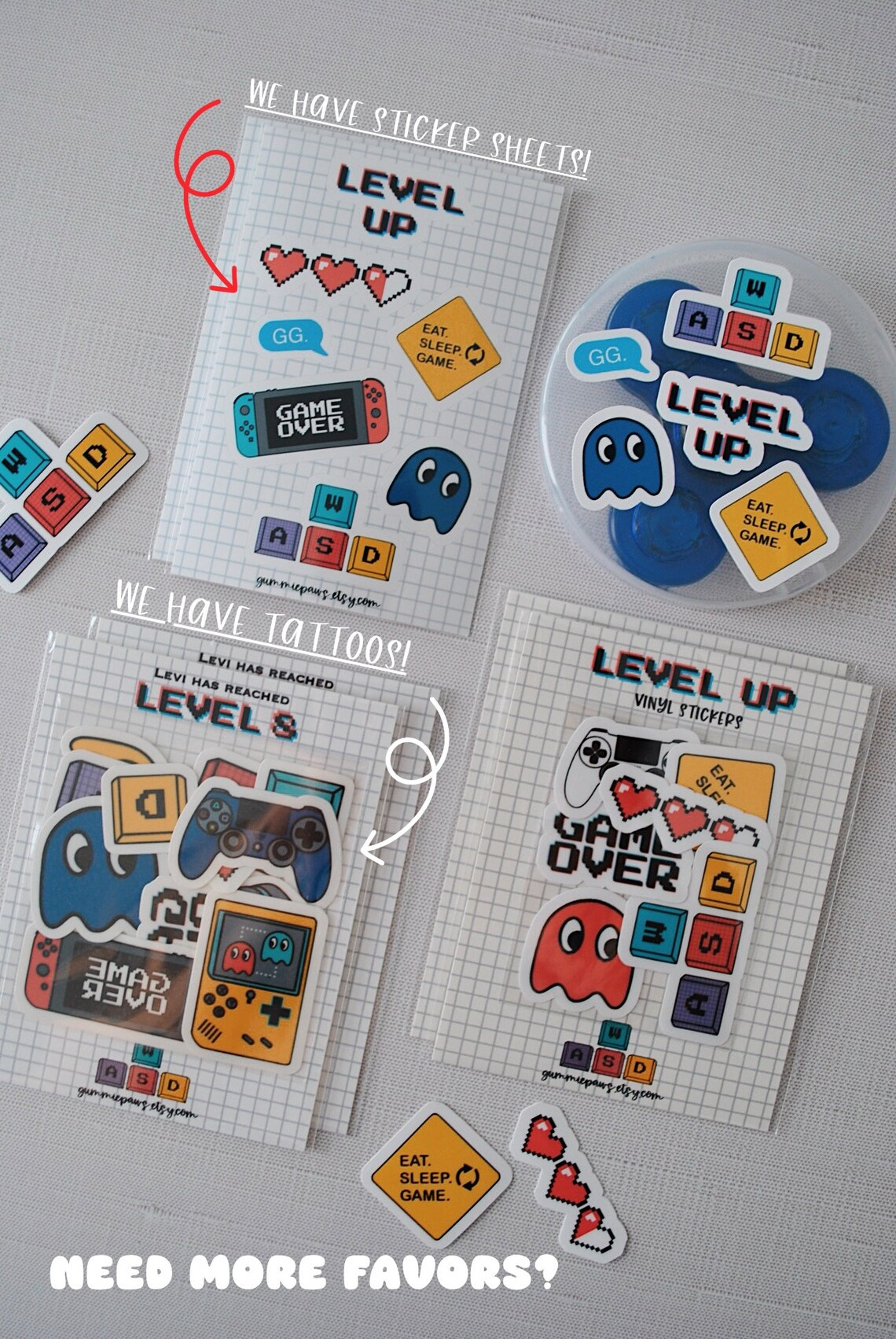 Birthday Favors, Level Up, Gamer Theme, Cool Party Favor, Waterproof ...