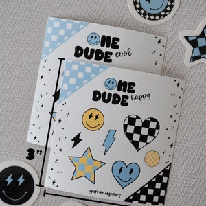 One Happy Dude Blue, Kids Birthday Favors, Cool Party Favors, Retro ...