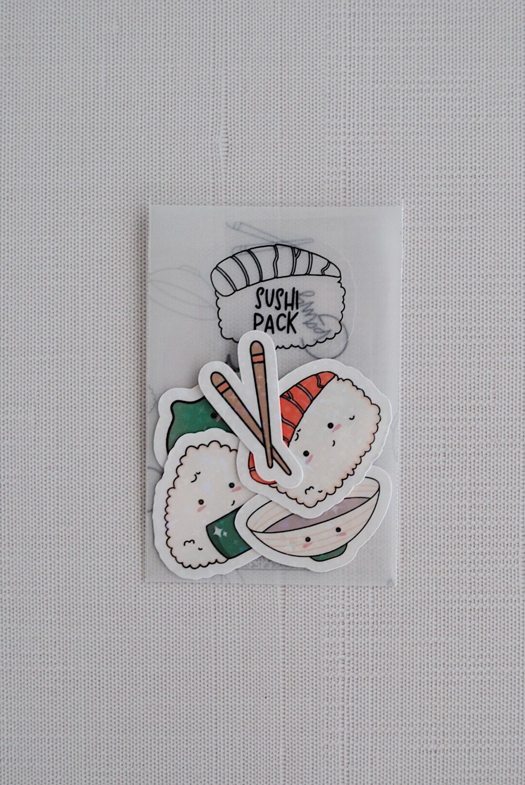 Kawaii Sushi Sticker Pack, Chopstick Sticker, Soy Sauce Bowl Sticker ...