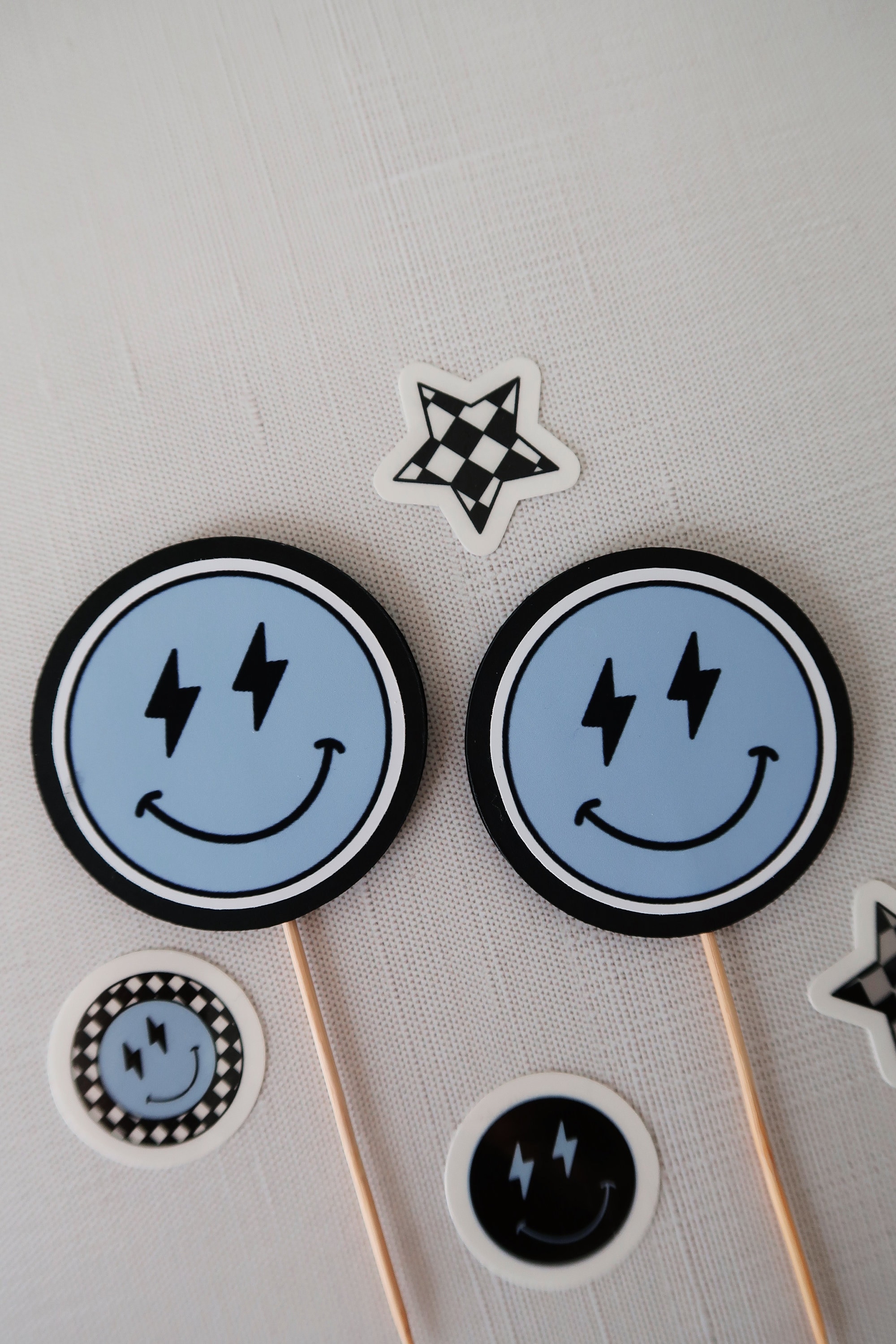Smiley Face Cupcake Toppers, One Happy Dude Birthday, Birthday Cake ...