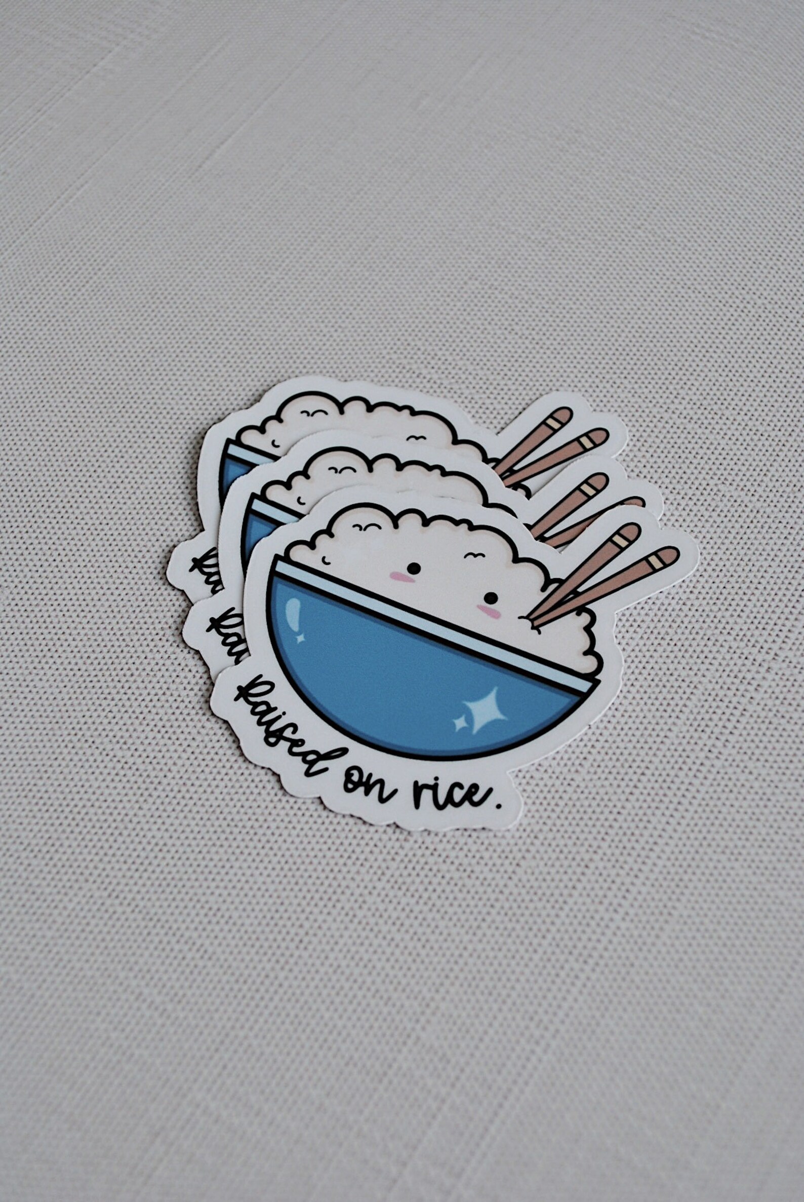 Kawaii Rice Bowl Sticker, Cute Asian Food Sticker, Chopstick Stickers ...