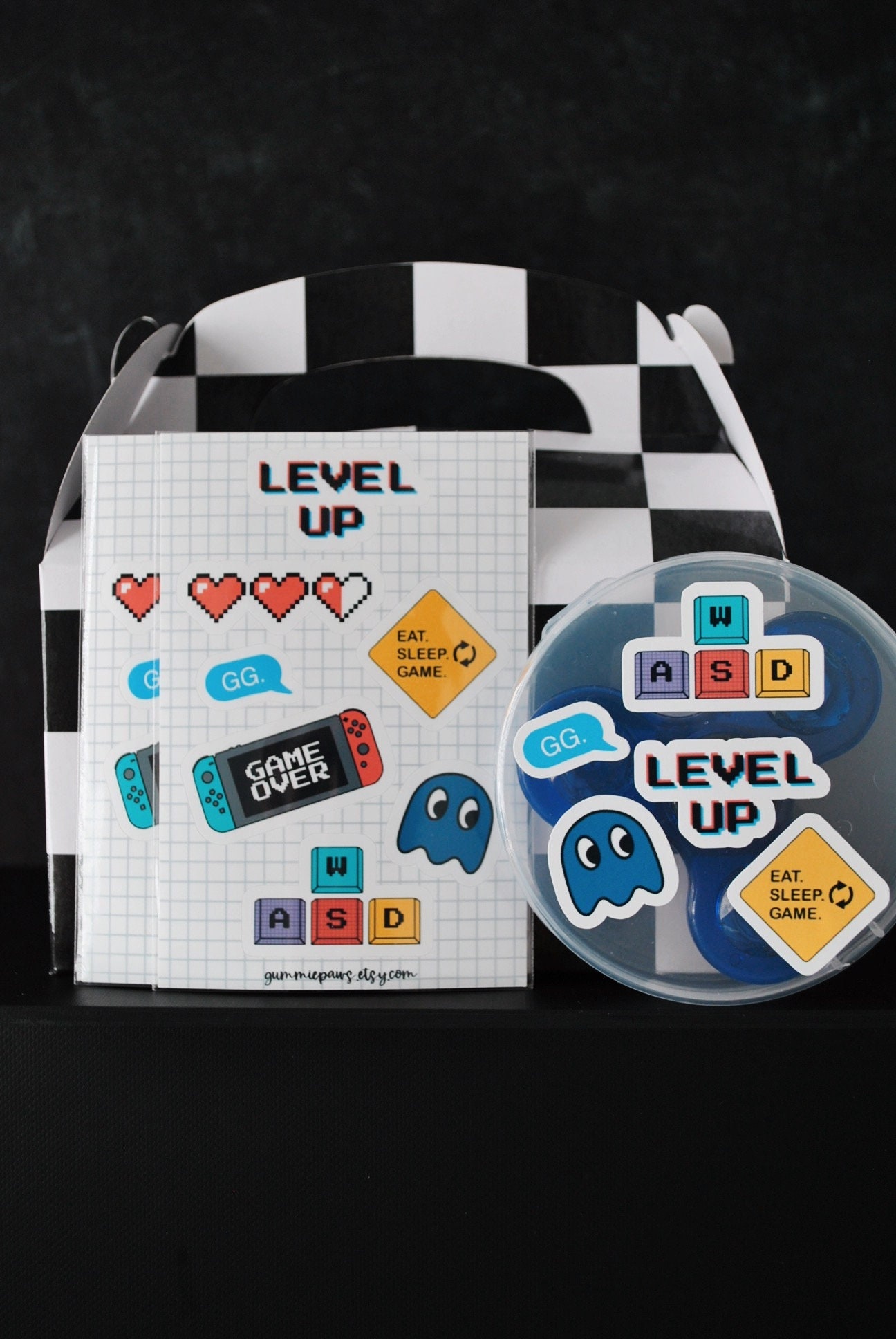 Gamer Birthday Favor, Level Up, Game Over, Sticker Sheets, Cool ...