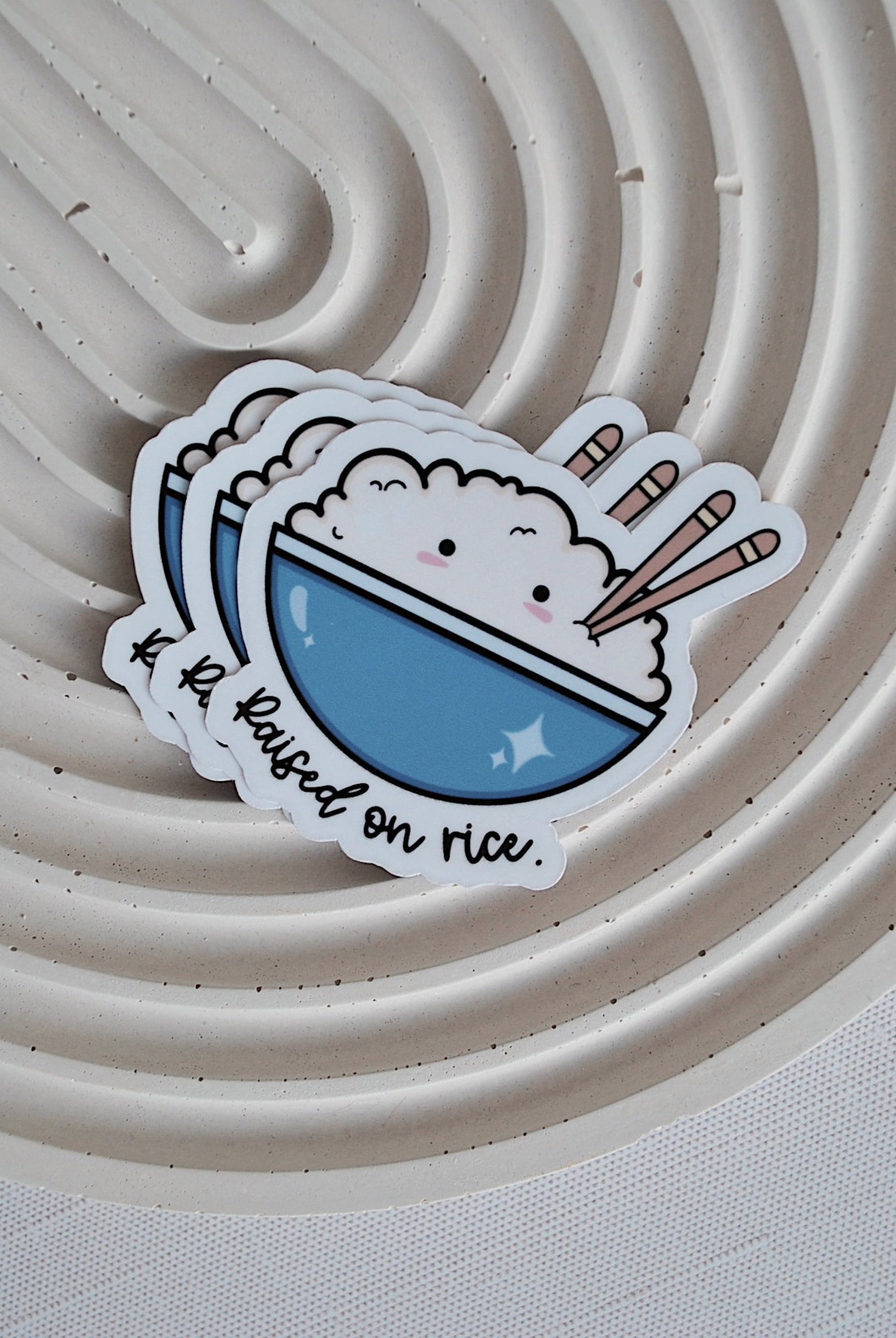 Kawaii Rice Bowl Sticker, Cute Asian Food Sticker, Chopstick Stickers ...