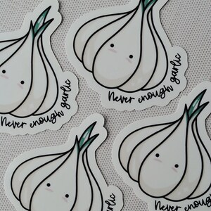 Kawaii Cute Garlic Stickers, Garlic Lovers Foodie Gift, Stocking ...