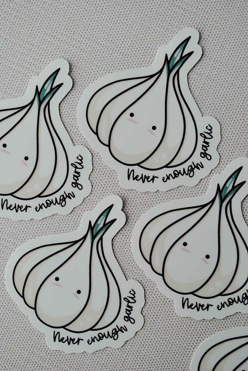 Kawaii Cute Garlic Stickers, Garlic Lovers Foodie Gift, Stocking ...