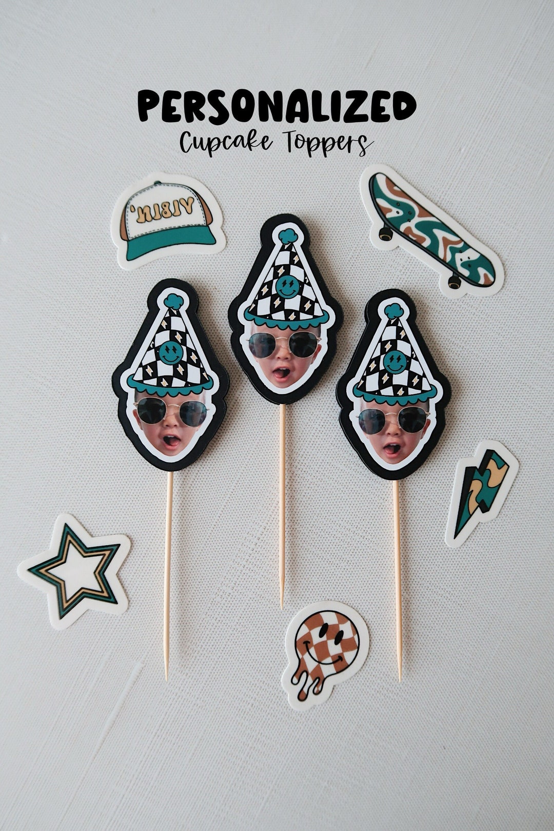 Custom Cupcake Topper, Five is A Vibe Birthday, Personalized Toppers ...