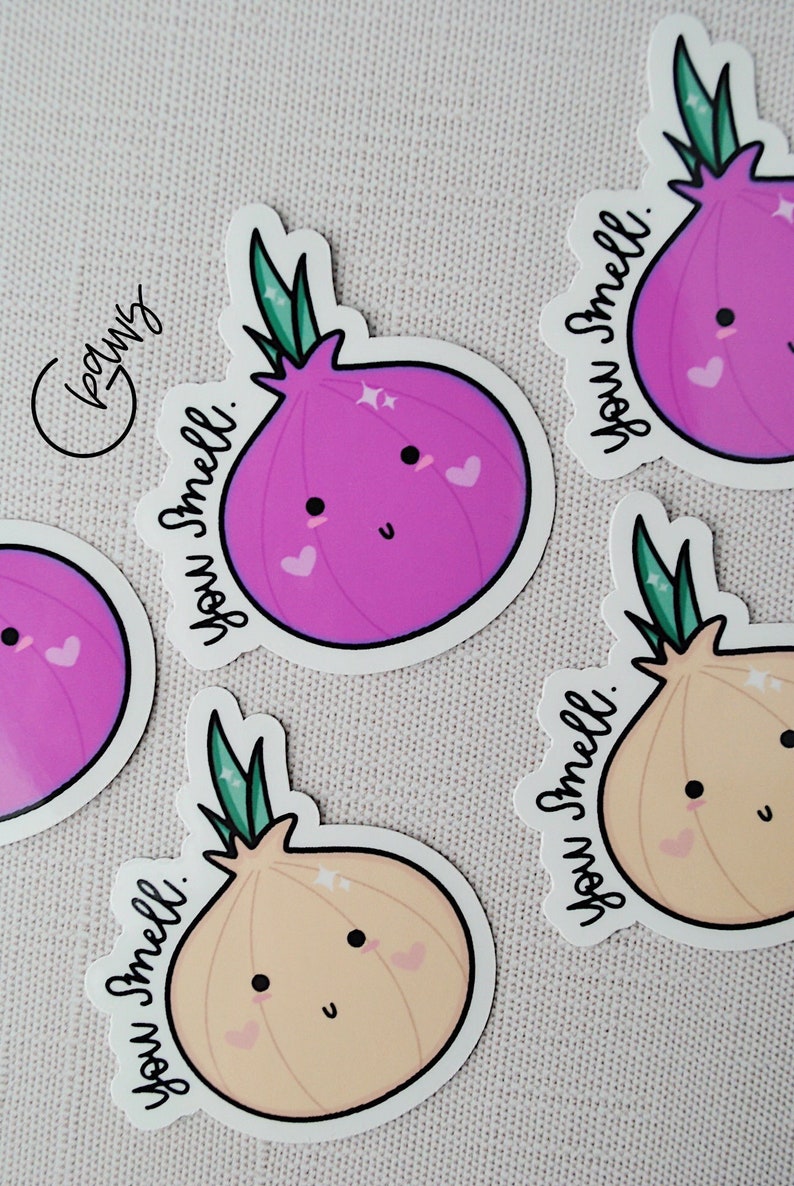 Cute Kawaii Onion Sticker, Red Onion, Yellow Onion, Gift for Foodies ...