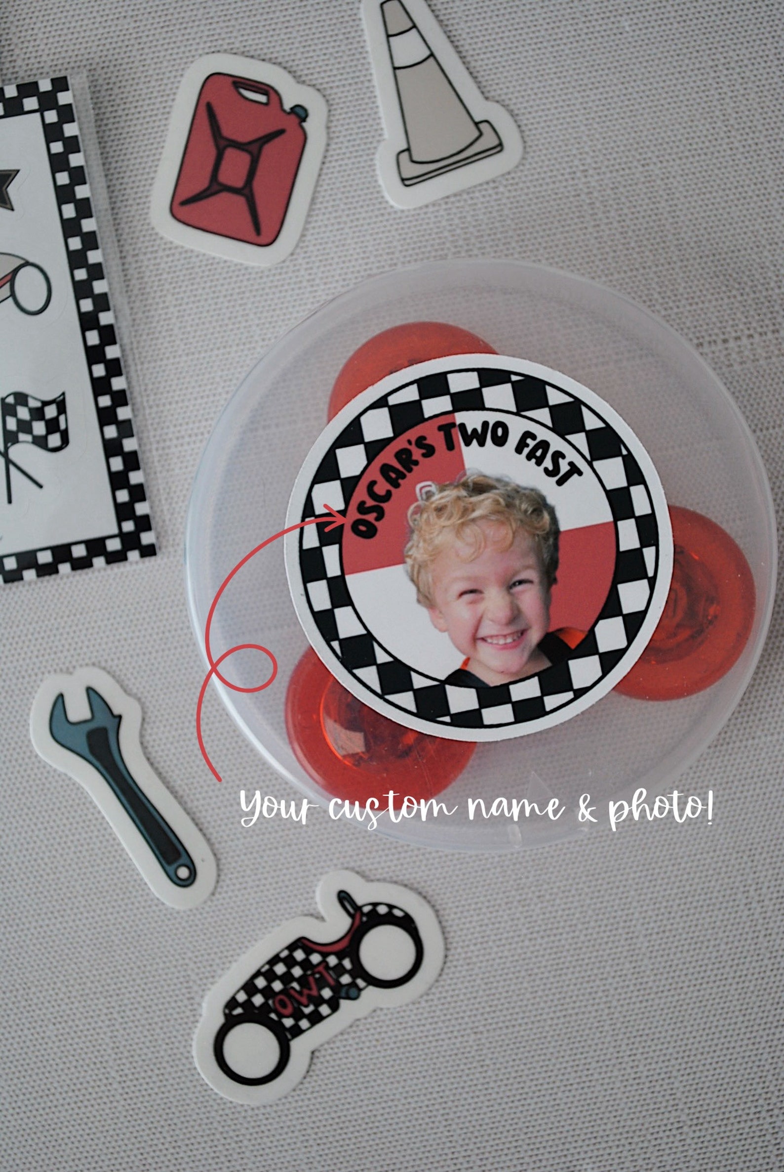Two Fast Birthday, Party Favor Sticker Labels, Custom Round Labels ...