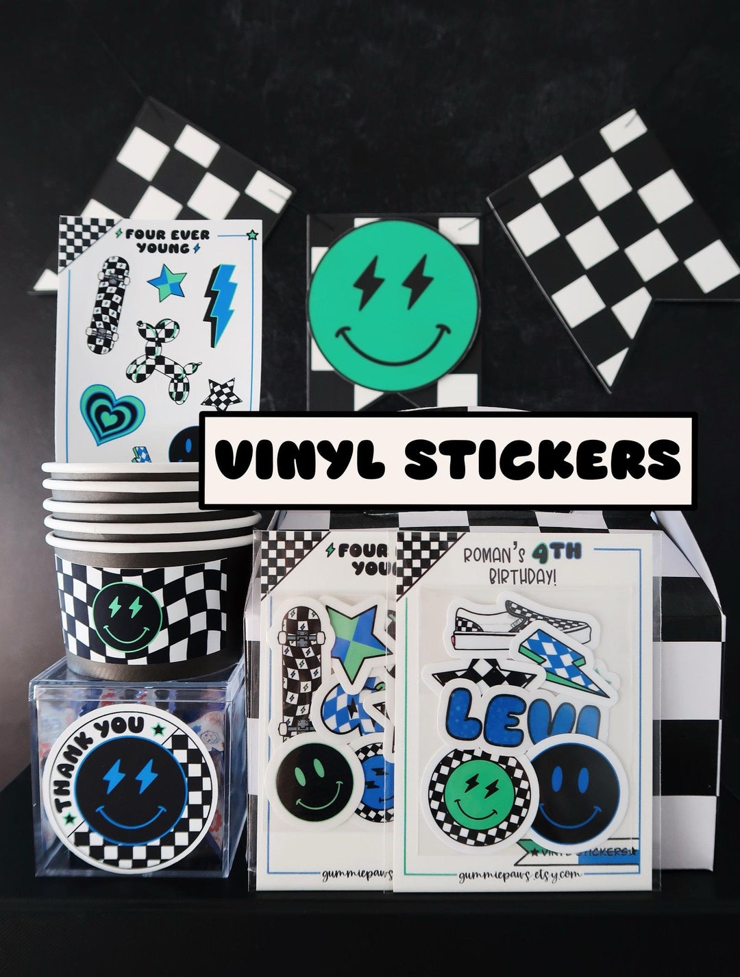 Custom Vinyl Stickers, Personalized Birthday Party Favors, Vinyl ...