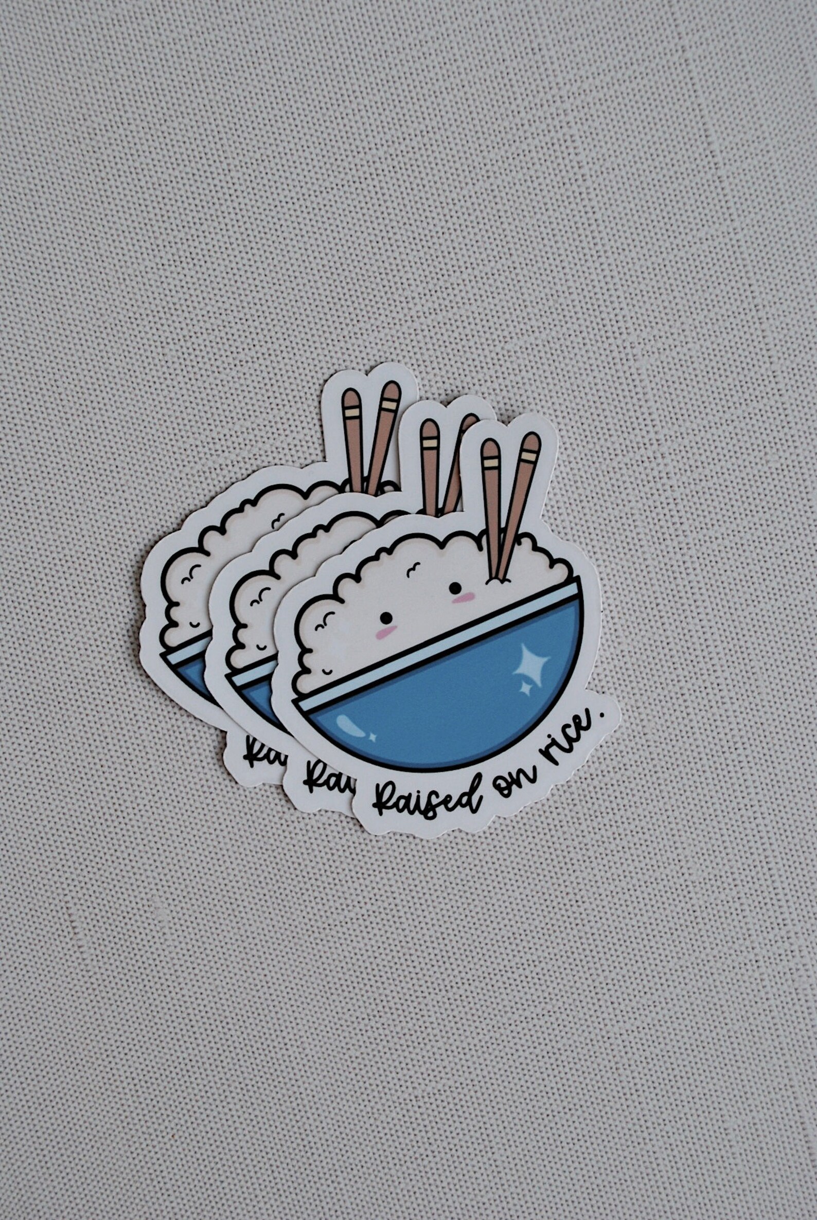 Kawaii Rice Bowl Sticker, Cute Asian Food Sticker, Chopstick Stickers ...
