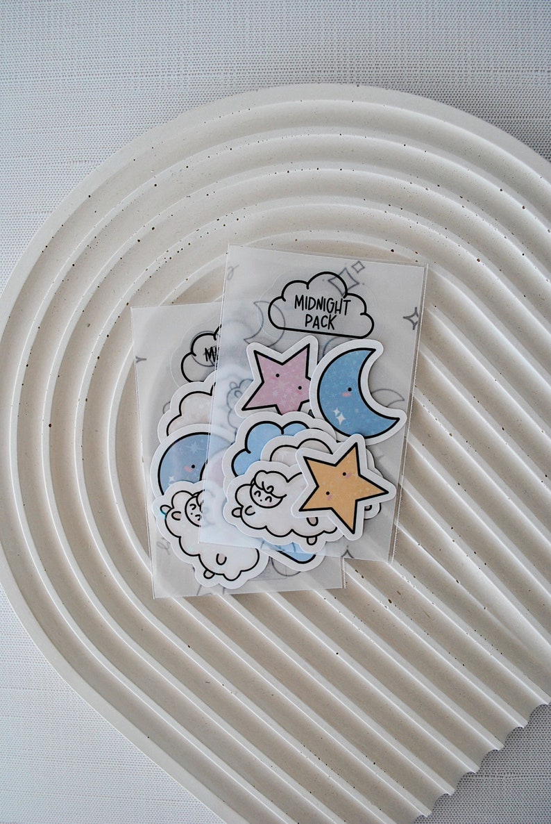 Cute Kawaii Sticker Pack, Stars and Moon Stickers, Waterproof ...