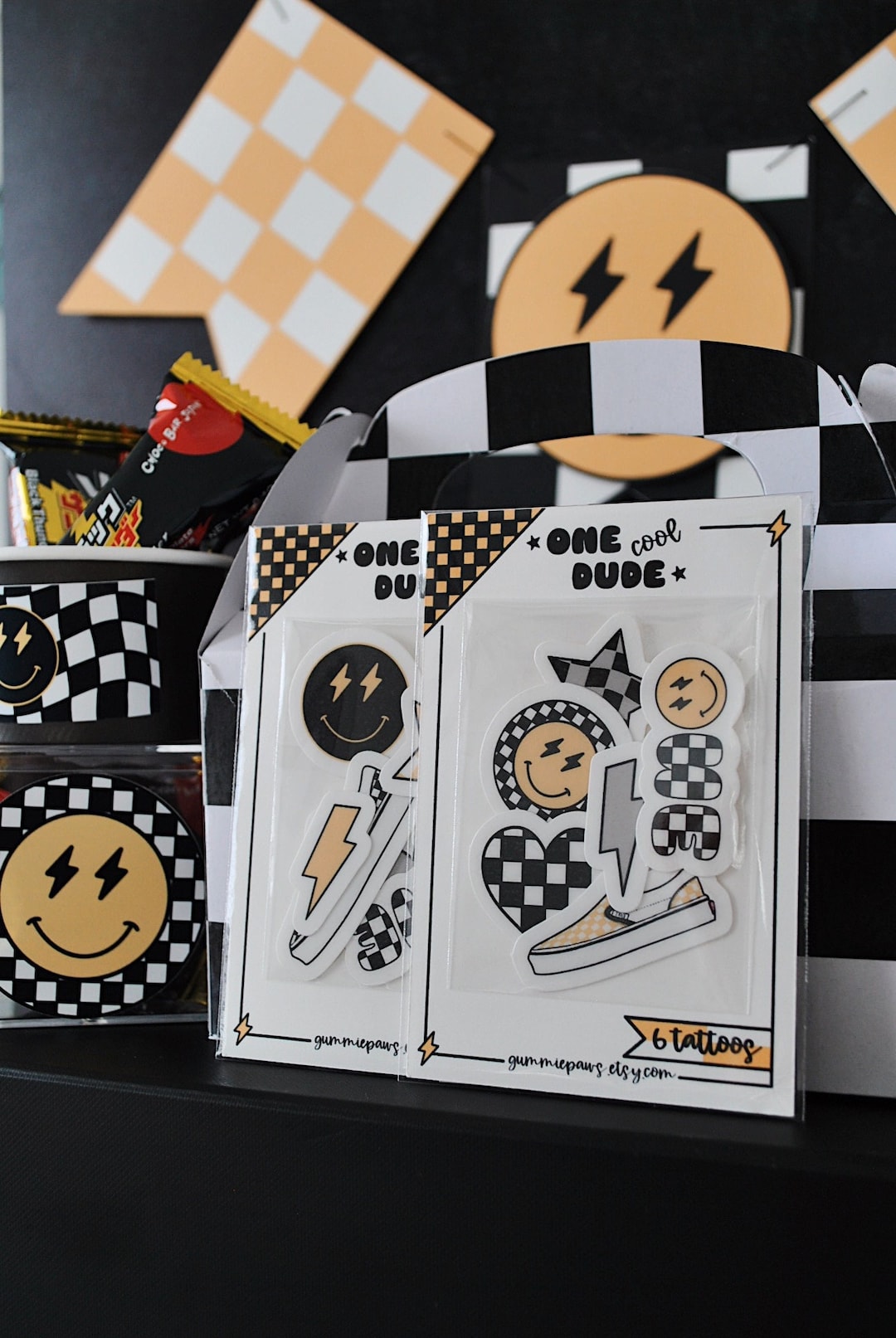 One Happy Dude Tattoos, Party Favor Temporary Tattoos, Smiley Face ...