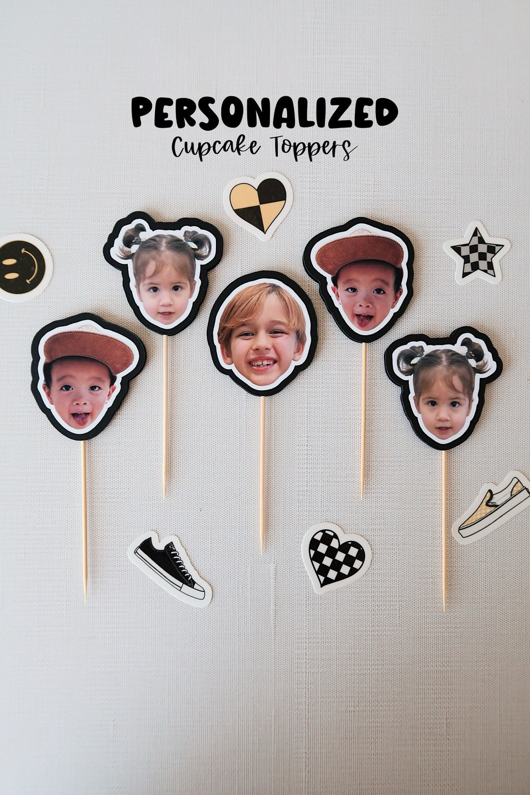Custom Face Cupcake Toppers, Personalized Cupcake Toppers for Birthday ...