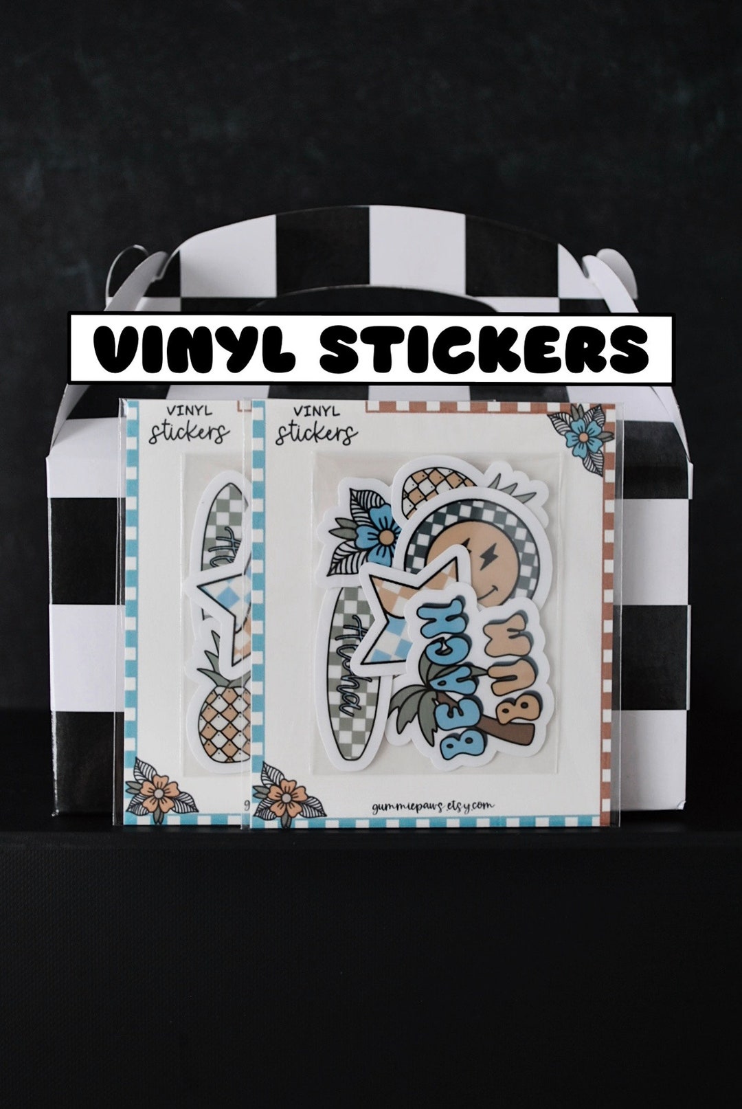 Waterproof Vinyl Stickers, Birthday Party Favors, Beach Theme Birthday ...